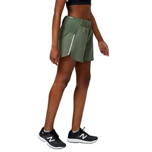 New Balance Women's Impact Run 5 Inch Short 22, Deep Olive Green, Medium