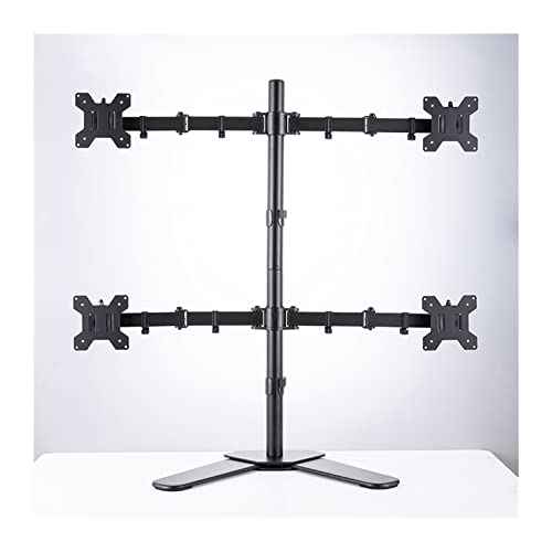 JKXWX Monitor Arm Quad Four Monitor Mount Stand, Height Adjustable Free Standing 4 Screen Mount, Steel Monitor Desk Mount Bracket Fits Monitors Up to 32 Inches Monitor Mount Stand Monitor Arm