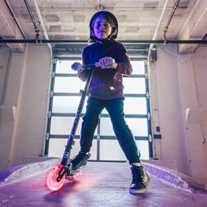 Aero 2 Wheel Kick Scooter for Kids Ages 5-8 or 6-12 with Dynamic RGB Lights, Foldable and Height Adjustable, Scooters for Boys and Girls 6 Years and up with Glowing Deck and Light up Clear Wheels