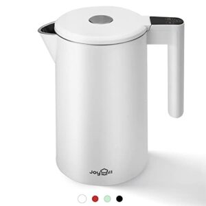 joyhill electric kettle temperature control,6 variable temperature tea kettle, stainless steel interior 12 hours keep warm,1500w hot water boiler with strix thermostat and boil-dry protection,white