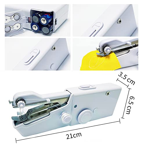 Handheld Sewing Machine Mini Professional Handheld Sewing Machine Sewing Tool Portable Easy to Operate for Beginners (Batteries not Included)