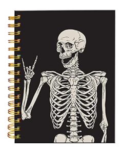 iampanda spiral journal notebook,strong twin-wire binding with premium paper for girl women,cool funny 60 sheets a5 college ruled notebook/journal,perfect for school office home gifts,skull human skeleton