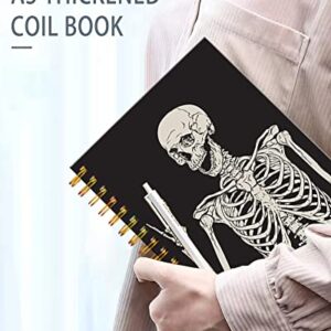 iampanda Spiral Journal Notebook,Strong Twin-Wire Binding with Premium Paper for Girl Women,Cool Funny 60 Sheets A5 College Ruled Notebook/Journal,Perfect for School Office Home Gifts,Skull Human Skeleton