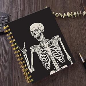 iampanda Spiral Journal Notebook,Strong Twin-Wire Binding with Premium Paper for Girl Women,Cool Funny 60 Sheets A5 College Ruled Notebook/Journal,Perfect for School Office Home Gifts,Skull Human Skeleton