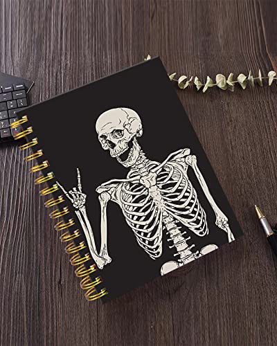 iampanda Spiral Journal Notebook,Strong Twin-Wire Binding with Premium Paper for Girl Women,Cool Funny 60 Sheets A5 College Ruled Notebook/Journal,Perfect for School Office Home Gifts,Skull Human Skeleton