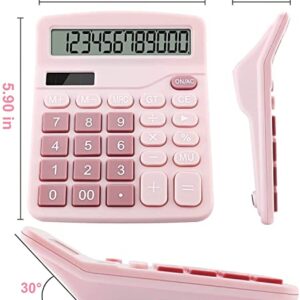 KOFFNIA Basic Desktop Calculator with Big Button Large Display (Pink)