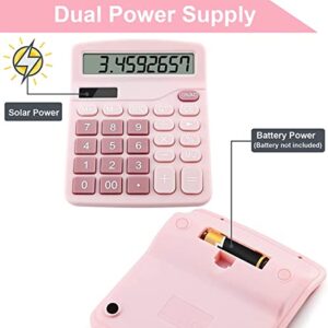 KOFFNIA Basic Desktop Calculator with Big Button Large Display (Pink)