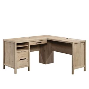 sauder pacific view l-desk, l: 58.47" x w: 58.43" x h: 29.92", prime oak finish