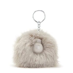 kipling womens pompom monkey keychain, grey silver, 3.5 l x h 2 d us