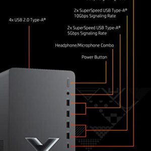 HP Victus 15L Gaming Desktop Computer Bundle PC, AMD Ryzen 3 Processor, 8 GB SDRAM, 256 GB SSD, Windows 11 Home OS, Surround Sound, Wi-Fi 6 and Bluetooth (TG02-0110, 2022)