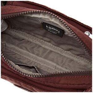 Kipling Womens Abanu Crossbody Bag, Mahogany, 7.75 L x 5.25 H 3 D US