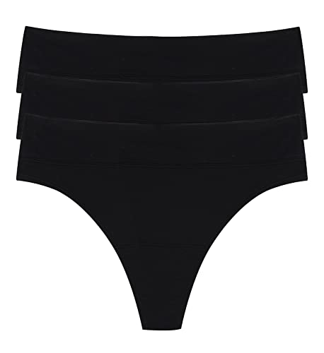 Natori Women's Bliss Flex: Thong 3 Pack, Black, S