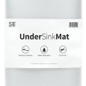 S&T INC. Under Sink Mat, Shelf Liner for Kitchen Cabinet Non Adhesive, Waterproof and Plastic Kitchen Shelf Liner, Clear, 24 in. x 48 in.