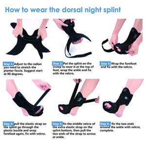 Ejoyous Plantar Fasciitis Night Splints, Adjustable Plantar Fasciitis Dorsal Night and Day Splint with Spiky Massage Ball, Breathable Night Splints Brace Support for Plantar Fasciitis Foot Stretching