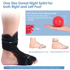 Ejoyous Plantar Fasciitis Night Splints, Adjustable Plantar Fasciitis Dorsal Night and Day Splint with Spiky Massage Ball, Breathable Night Splints Brace Support for Plantar Fasciitis Foot Stretching