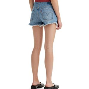 Levi's Women's 501 Ripped Waist Shorts, (New) Indigo Stonewash, 28