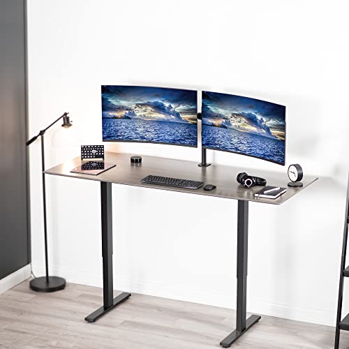 VIVO Premium Dual Ultra Wide LCD LED 27 to 38 inch Monitor Desk Mount, Heavy Duty, Adjustable Telescoping Arms, Flush Wall Setup, Fits 2 Screens, Black, STAND-TS38C