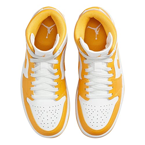 Jordan Womens WMNS 1 Mid BQ6472 117 White/University Gold - Size 7W