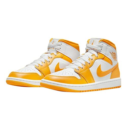 Jordan Womens WMNS 1 Mid BQ6472 117 White/University Gold - Size 7W