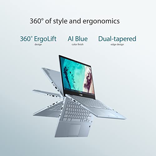 ASUS Chromebook Flip CX3, 14" Touchscreen Full HD NanoEdge Display, Intel Core i5-1130G7, 256GB PCIe SSD, 8GB RAM, Garaged Stylus, Backlit Keyboard, Wi-Fi 6, Chrome OS, AI Blue, CX3400FMA-DH586T-S