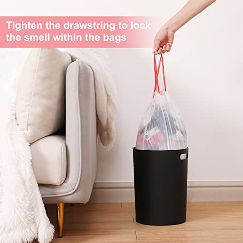 Drawstring Trash Bags, 4 Gallon, Unscented,Bedroom, bathroom, office, small garbage bag 50 Count