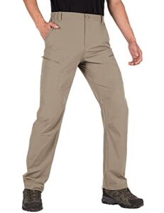 shallowlulu men's cargo hiking pants quick dry lightweight waterproof fishing pants for men with multi pockets for camping travel work(stone khaki 32w/30l)