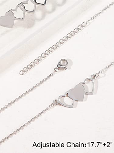 HUASAI 2/3/4/5 Best Friend Necklace Friendship Necklaces Heart Matching Sister Necklaces for Teen Girls Bff Gifts