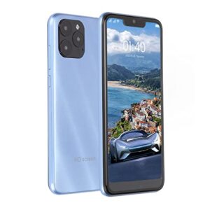 IP13 6.1 Inch HD Screen Smartphone 3G Unlocked Cell Phone, Dual SIM Slim Mobile Phone Support Face Recognition, 6799 10 Core CPU Processor, 3GB 32GB, Front and Rear HD Camera, 2800mAh(Light Blue)