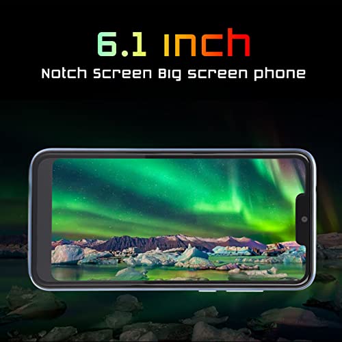 IP13 6.1 Inch HD Screen Smartphone 3G Unlocked Cell Phone, Dual SIM Slim Mobile Phone Support Face Recognition, 6799 10 Core CPU Processor, 3GB 32GB, Front and Rear HD Camera, 2800mAh(Light Blue)