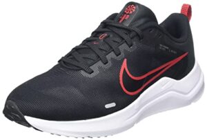 nike womens downshifter 12 fitness sneaker, black/white/dark smoke grey/university red, 13