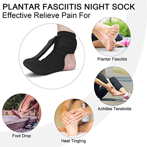 OneBrace Breathable Plantar Fasciitis Night Splint Sock - Soft Stretching Boot Splint for Aching Feet & Heel Relief，Achilles Tendonitis Foot Support Brace for Right or Left Foot（M）