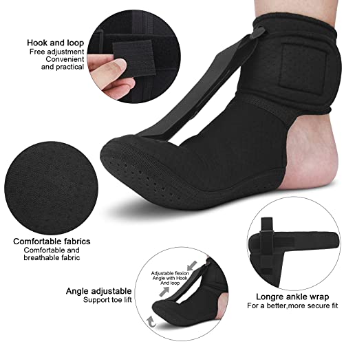 OneBrace Breathable Plantar Fasciitis Night Splint Sock - Soft Stretching Boot Splint for Aching Feet & Heel Relief，Achilles Tendonitis Foot Support Brace for Right or Left Foot（M）