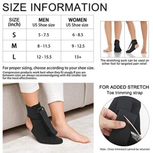 OneBrace Breathable Plantar Fasciitis Night Splint Sock - Soft Stretching Boot Splint for Aching Feet & Heel Relief，Achilles Tendonitis Foot Support Brace for Right or Left Foot（M）