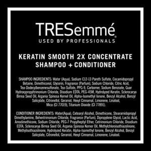 TRESemmé Ultra Keratin Smooth Concentrate Shampoo And Conditioner For Dry Hair Salon Smooth In 30 Secs, Fast-Lather And Fast-Detangle Technology, 2X More Washes Combo Pack, Red 20 Ounce (Pack of 2)