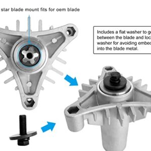 Replacement 130794 Spindle 153535 Pulley Compatible with Craftsman Mower - Spindle Assembly with Pulley Compatible with Craftsman LT1000 LT2000 DYT4000 42" Deck Tractor, HU, Poulan Pro Riding Mower