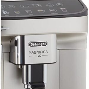 De'Longhi Magnifica Evo, Fully Automatic Machine Bean to Cup Espresso Cappuccino and Iced Coffee Maker, Colored Touch Display, Black, Silver