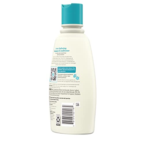 Aveeno Kids 2-in-1 Hydrating Shampoo & Conditioner, Gently Cleanses, Conditions & Detangles Kids Hair, Formulated With Oat Extract, For Sensitive Skin & Scalp, Hypoallergenic, 12 fl. oz