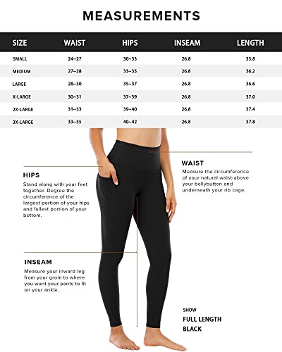 CHRLEISURE Leggings with Pockets for Women, High Waisted Tummy Control Workout Yoga Pants(Black,DGray,Navy,Wine,JLGreen, M)