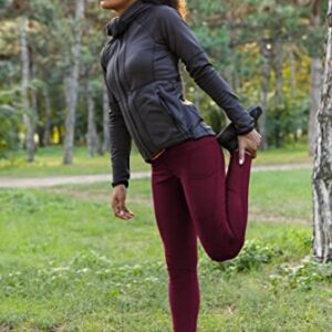 CHRLEISURE Leggings with Pockets for Women, High Waisted Tummy Control Workout Yoga Pants(Black,DGray,Navy,Wine,JLGreen, M)