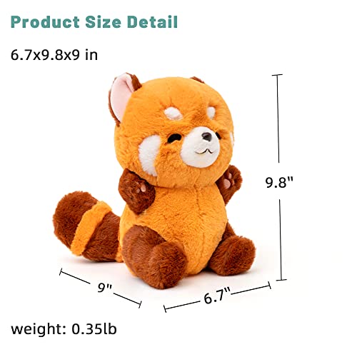 Adorlynetty Red Panda Stuffed Animal 9" Red Panda Plush Cute Panda Plushie Toy Gift for Kids Girlfriend Birthday