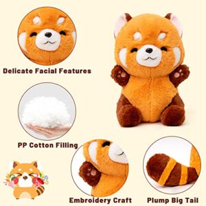 Adorlynetty Red Panda Stuffed Animal 9" Red Panda Plush Cute Panda Plushie Toy Gift for Kids Girlfriend Birthday