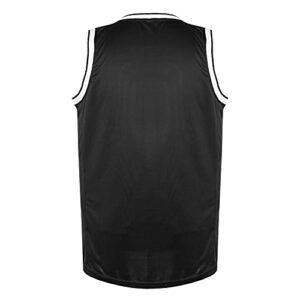 MESOSPERO Blank Basketball Jersey 90S Hip Hop Clothing for Party,Mens Plain Mesh Athletic Practice Sports Shirts S-3XL (XX-Large, Blank-Black)