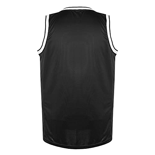 MESOSPERO Blank Basketball Jersey 90S Hip Hop Clothing for Party,Mens Plain Mesh Athletic Practice Sports Shirts S-3XL (XX-Large, Blank-Black)