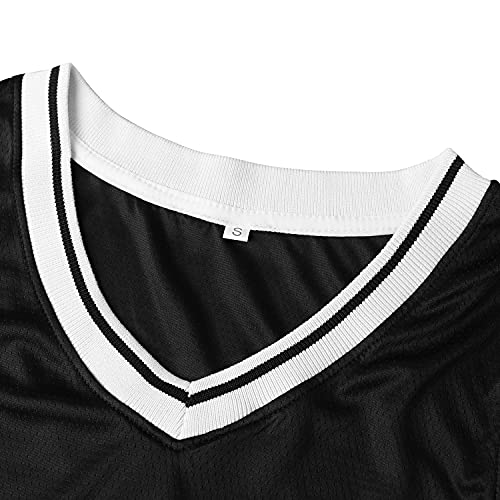 MESOSPERO Blank Basketball Jersey 90S Hip Hop Clothing for Party,Mens Plain Mesh Athletic Practice Sports Shirts S-3XL (XX-Large, Blank-Black)