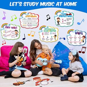 15 Pieces Music Classroom Posters Musical Elements Bulletin Board Posters Set Music Education Wall Decor Posters for High School Primary School Middle School Homeschool Class Teaching Supplies