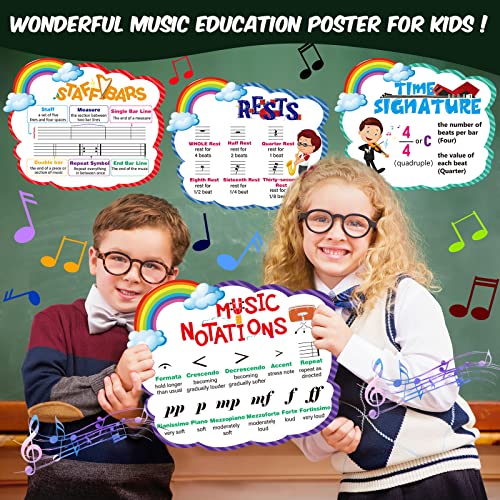 15 Pieces Music Classroom Posters Musical Elements Bulletin Board Posters Set Music Education Wall Decor Posters for High School Primary School Middle School Homeschool Class Teaching Supplies