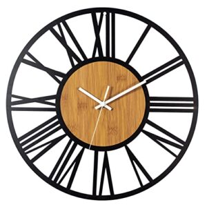 1st owned Round Wall Clock for Living Room Decor Modern Battery Operated Nearly Silent Black Clocks for Home Living Room Garden Office Cafe Decoration -40CM