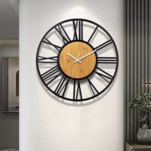 1st owned Round Wall Clock for Living Room Decor Modern Battery Operated Nearly Silent Black Clocks for Home Living Room Garden Office Cafe Decoration -40CM