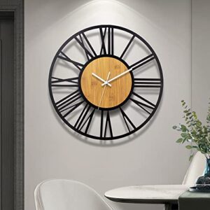 1st owned Round Wall Clock for Living Room Decor Modern Battery Operated Nearly Silent Black Clocks for Home Living Room Garden Office Cafe Decoration -40CM