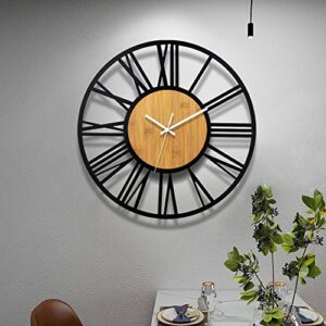 1st owned Round Wall Clock for Living Room Decor Modern Battery Operated Nearly Silent Black Clocks for Home Living Room Garden Office Cafe Decoration -40CM